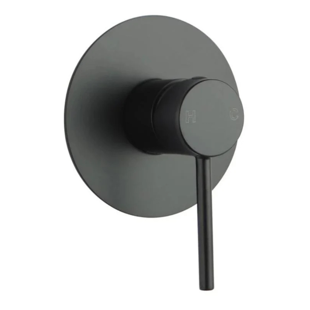 Aquaperla Pino Round Shower Wall Mixer Brass - Black - Preet Plumbing ...