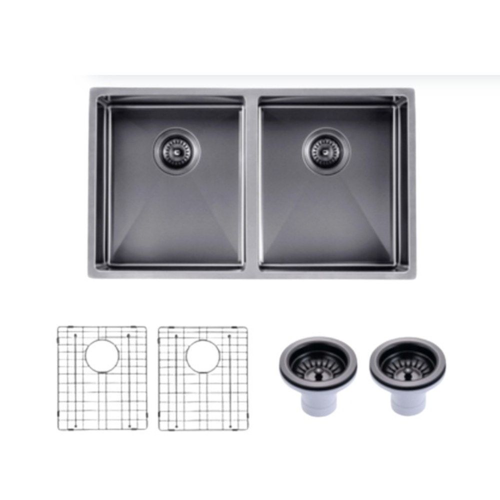 PPS – 820 Kitchen Sink Handmade Double Bowl Sink GUn Metal - Preet ...